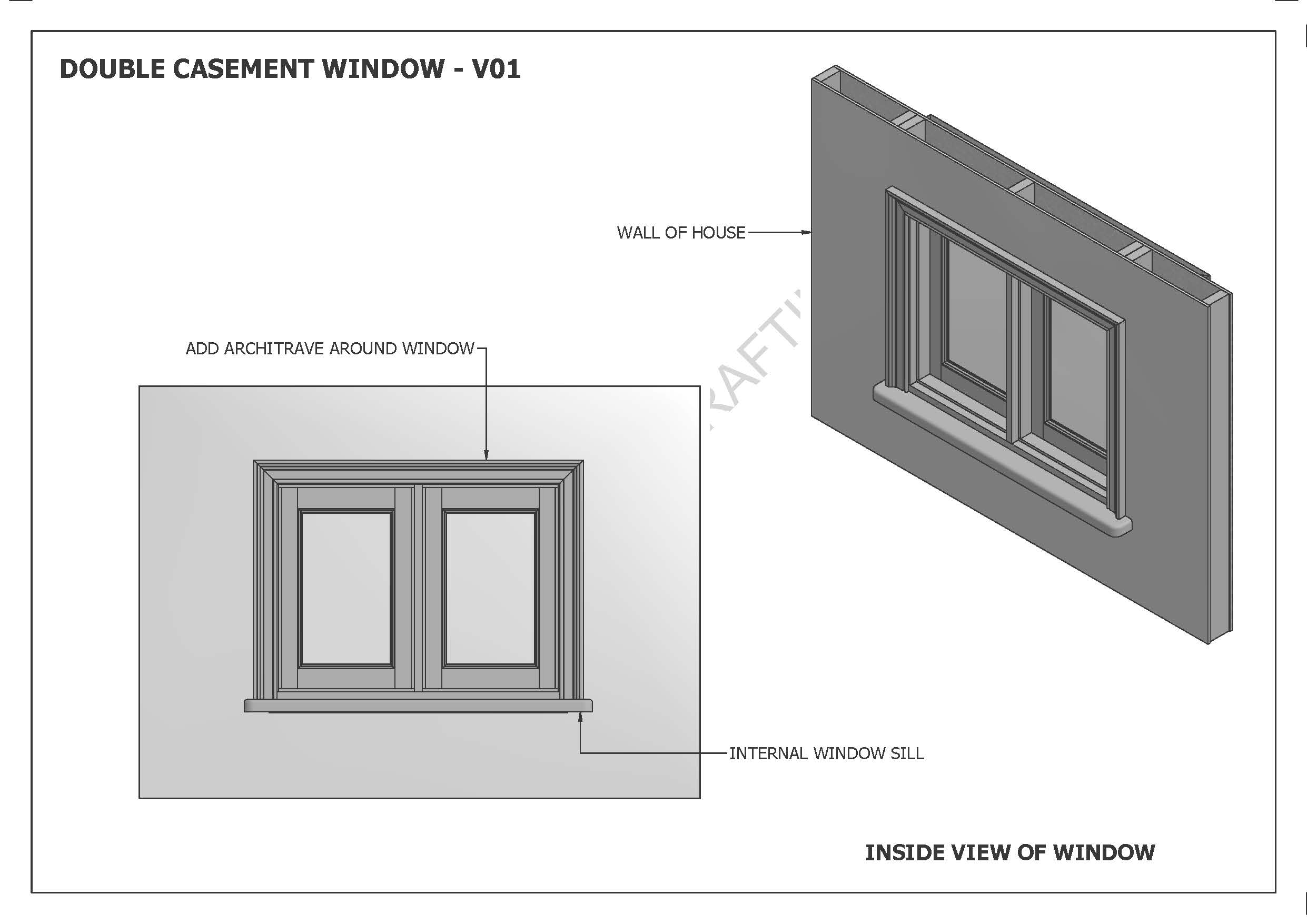 TIMBER CASEMENT WINDOWS - V01 - Building Plans 2D & 3D - MAKE YOUR OWN ...