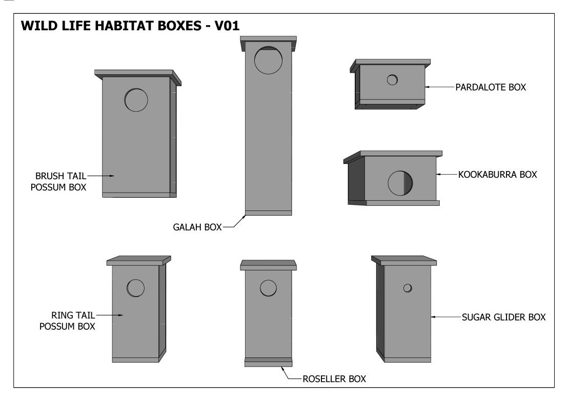 (BUILDING PLANS) for POSSUM BOX - ROSELLA - BIRD BOXES / HOUSE- & MORE ...